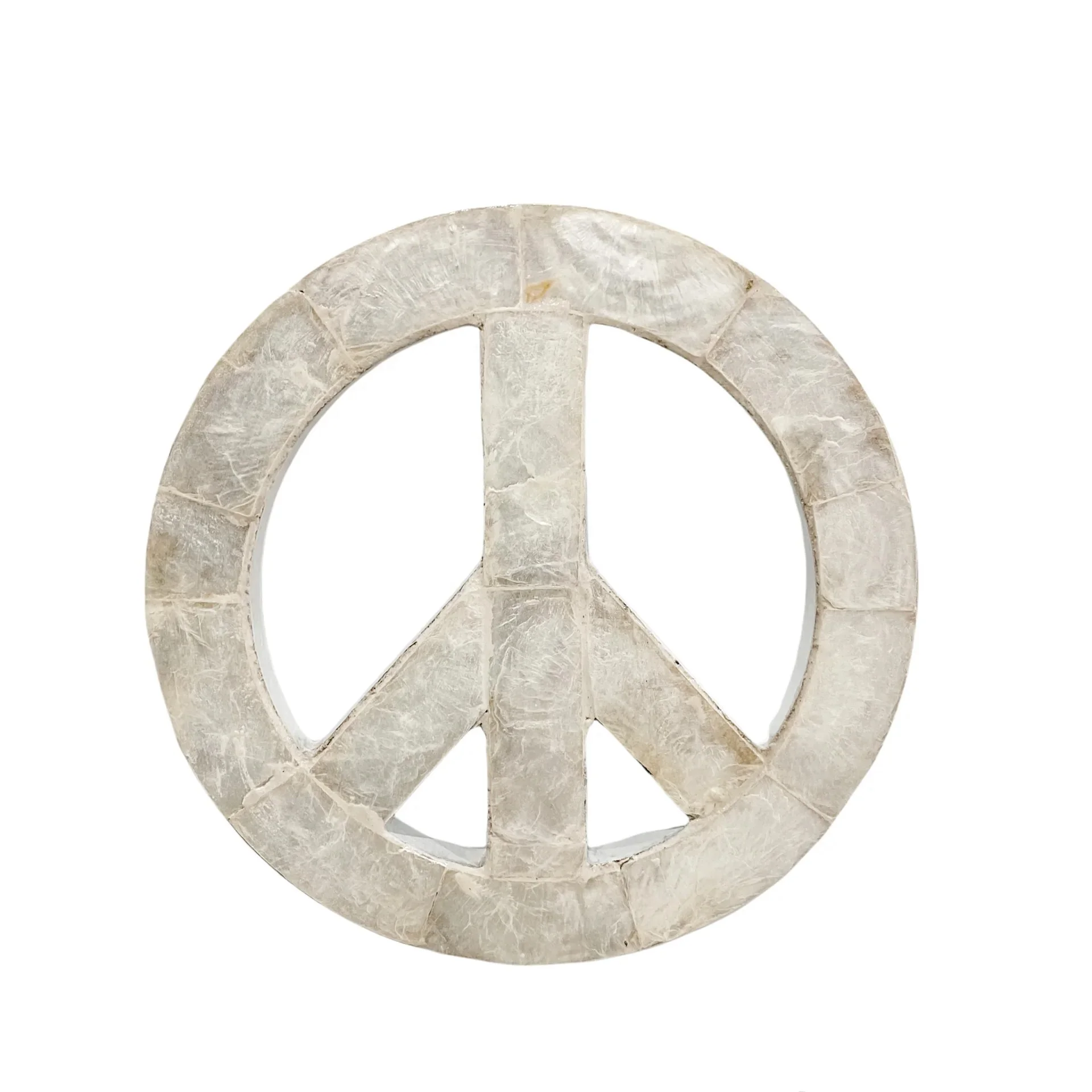 Decorative Handmade Capiz Shell Inlay Tile Peace Sign Wall Hanging ...