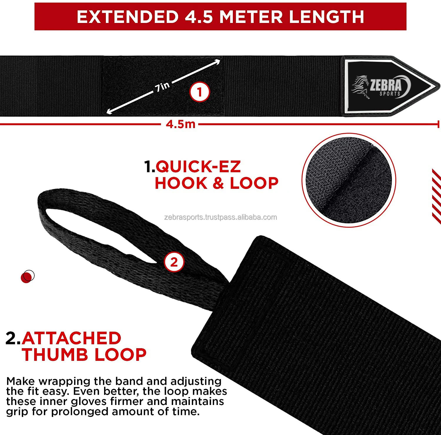 Custom Printed Boxing Bandage Cotton Hand Wrap Boxing