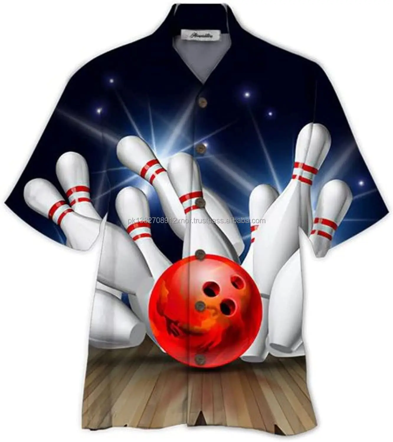Customized Outdoor High Quality Blank Basic Color Blue Bowling Shirt ...