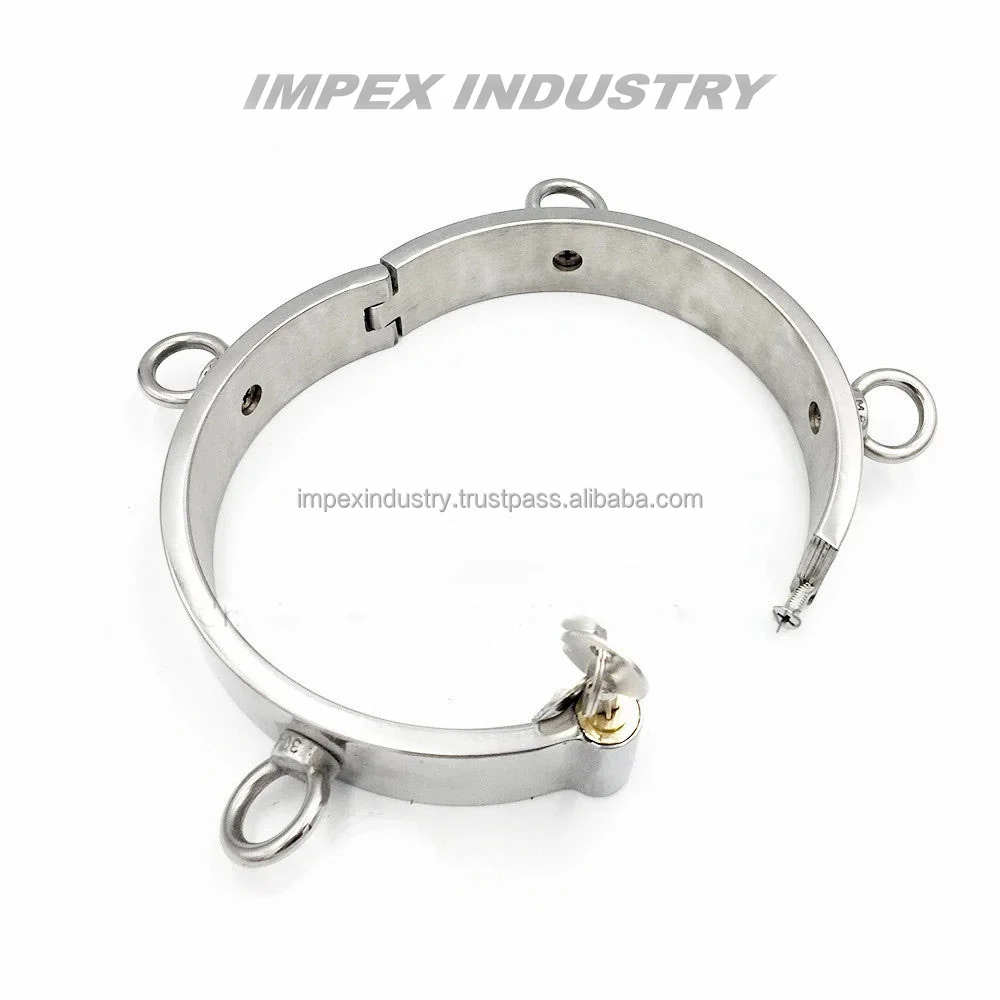 Stainless Steel Neck Collar Zinc Alloy Bondage Sex Toys Metal Choker ...