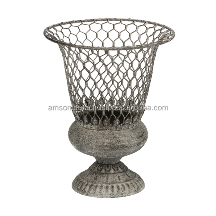 Garden Urn Metal Iron Wire Home Garden Decorative Garden Urn Cheap ...