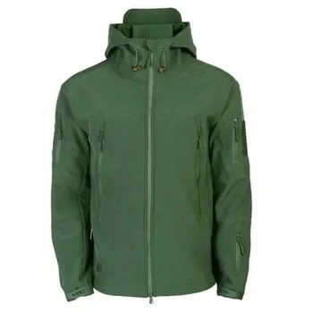 Shark Skin Soft Shell Jackets Men Zip Up Tactical Windproof With Zipper ...