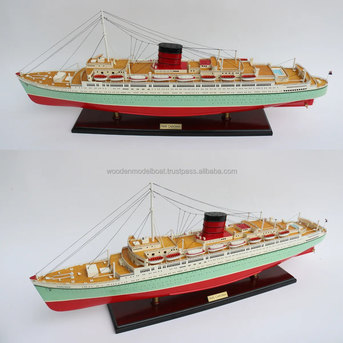 RMS Caronia Handicraft Wood Cruise Ship Model High Quality Hand Painted ...