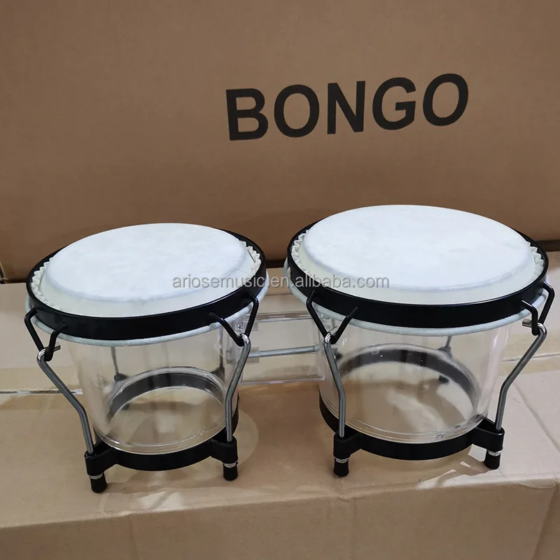 Natural Adult Bongo Drum Set for Kids Beginners Transparent Bongo Drums ...