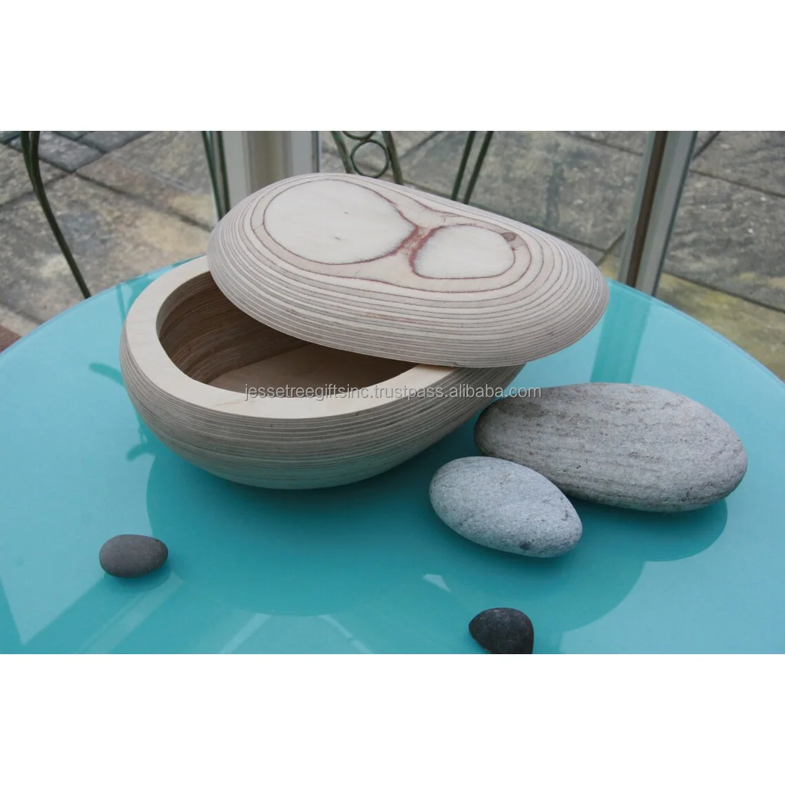 Wooden Cremation Urn - Unique Pebble Design & Craftsmanship
