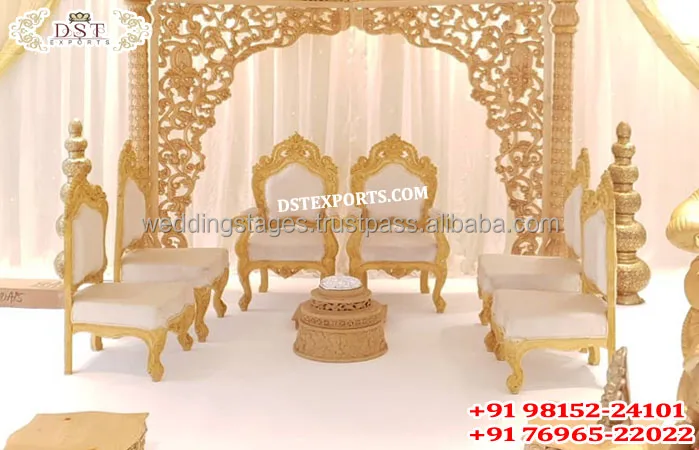 Stunning Traditional Wedding Mandap Seating Furniture Beautiful Indian ...