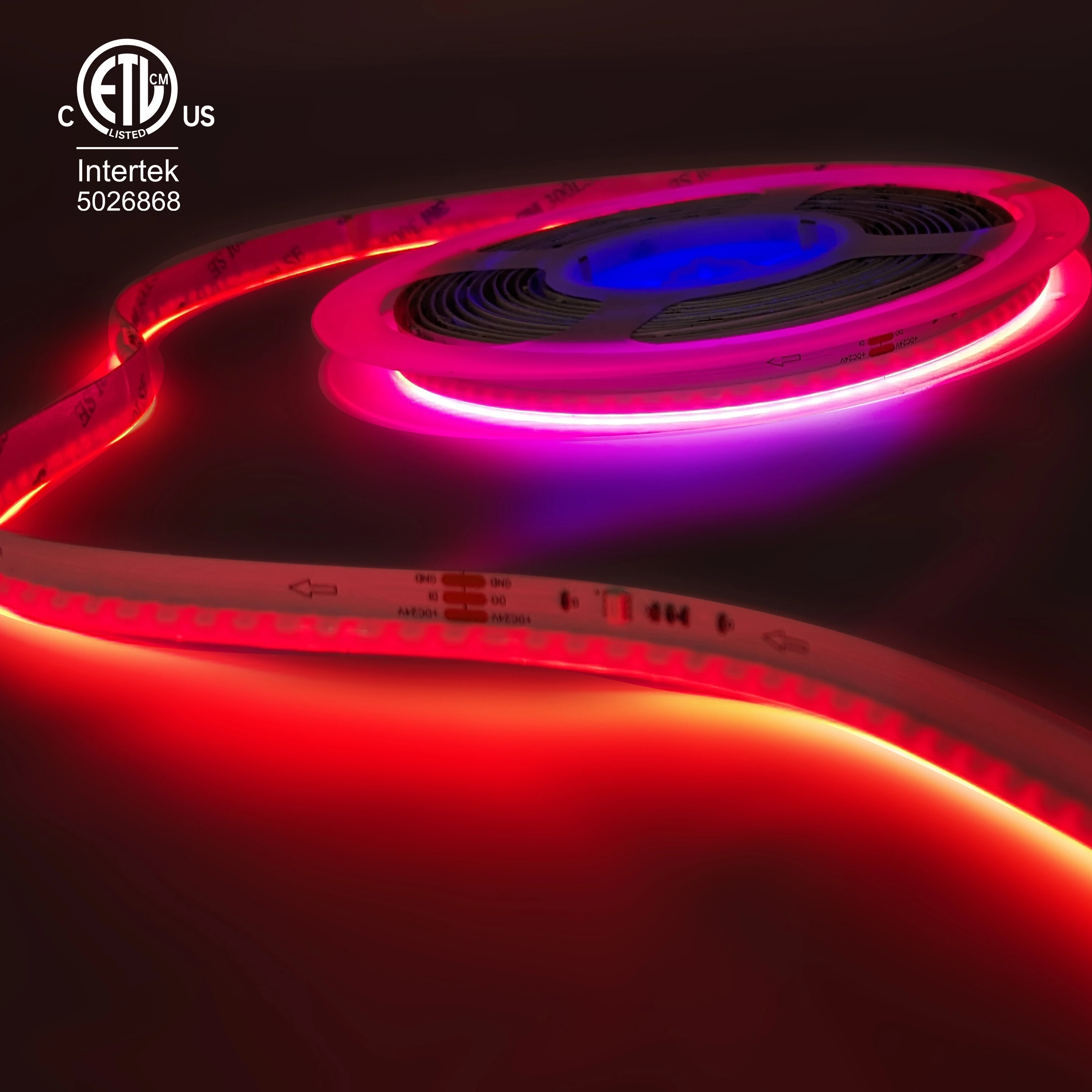 Raymates Digital Rgb Color Addressable Cob Led Light Strip Pcb 10mm Dc ...