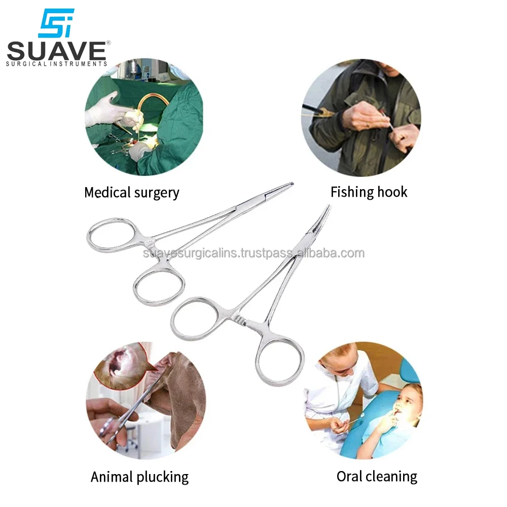 Curved Straight Tip Locking Clamps Forceps Stainless Steel Surgical ...