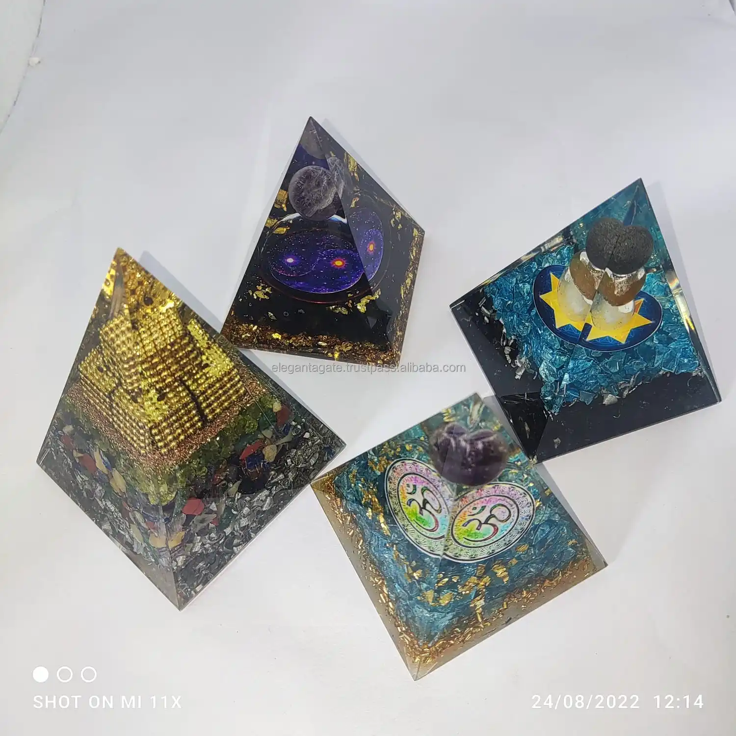 Hot Selling Om Symbole Orgon Pyramid/crystal Orgon Pyramid/top Polished ...