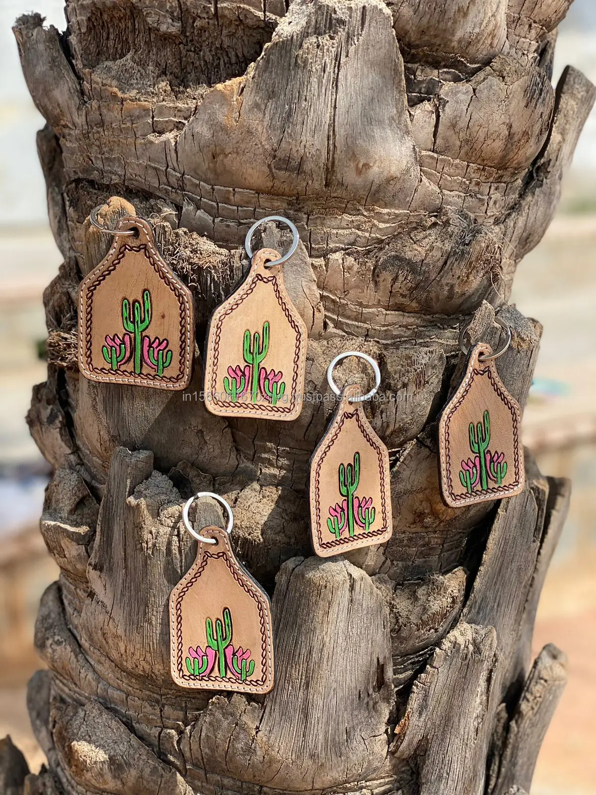 Hand Carved Tooled Leather Key Chains Cute Exotic Shape Leather Key ...