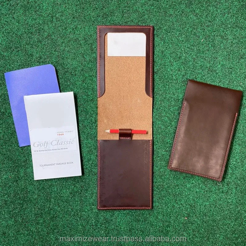 Custom Logo Promotional Gifts Deluxe Leather Golf Scorecard Holder Set ...