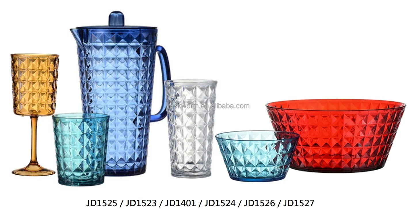 Embossed Acrylic Pitcher Tumbler and Salad Bowl Set