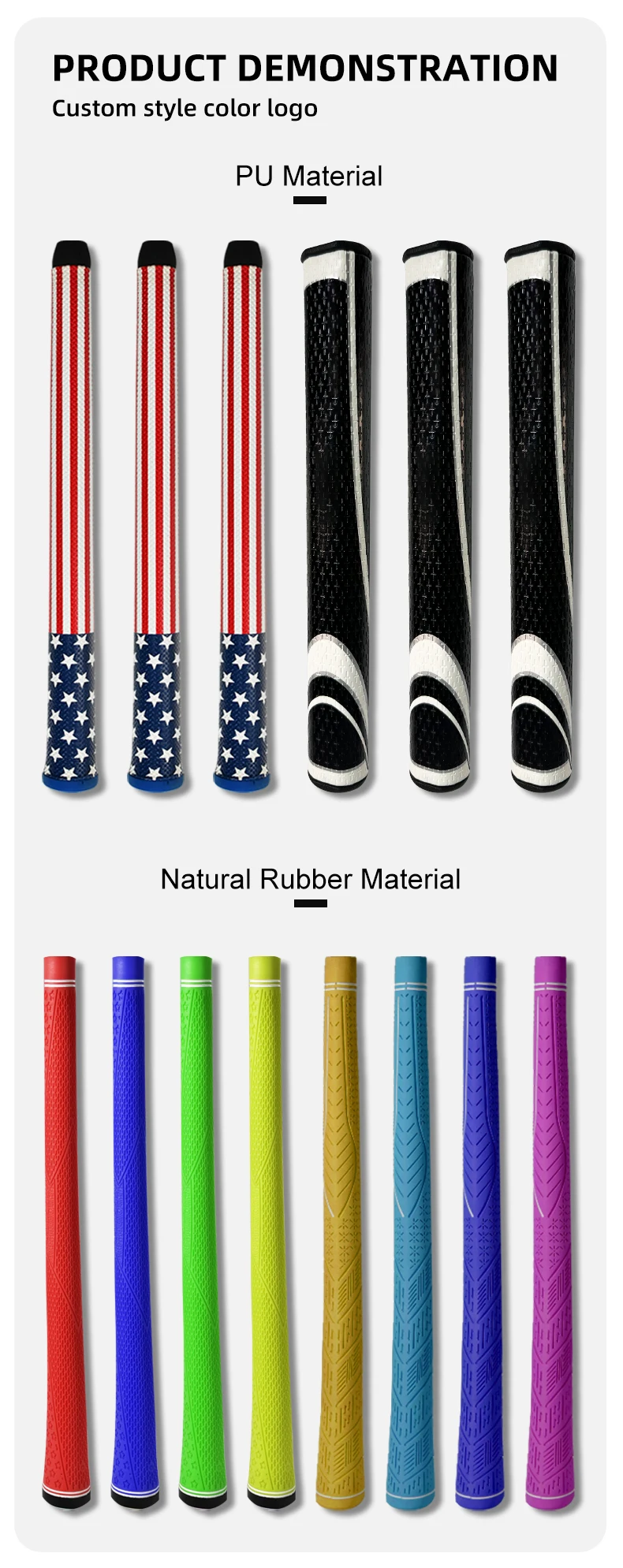 Cartoon Pattern Rubber Golf Grip Premium Golf Grip Custom Logo Rubber ...