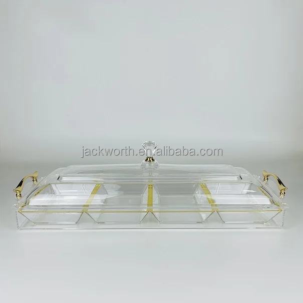4 Dividers Acrylic Snack Serving Tray Set| Alibaba.com