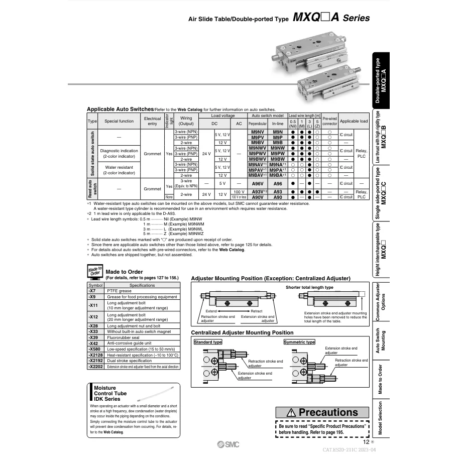 [SMC Pneumatics]Air Slide Table MXQ8A-50Z| Alibaba.com