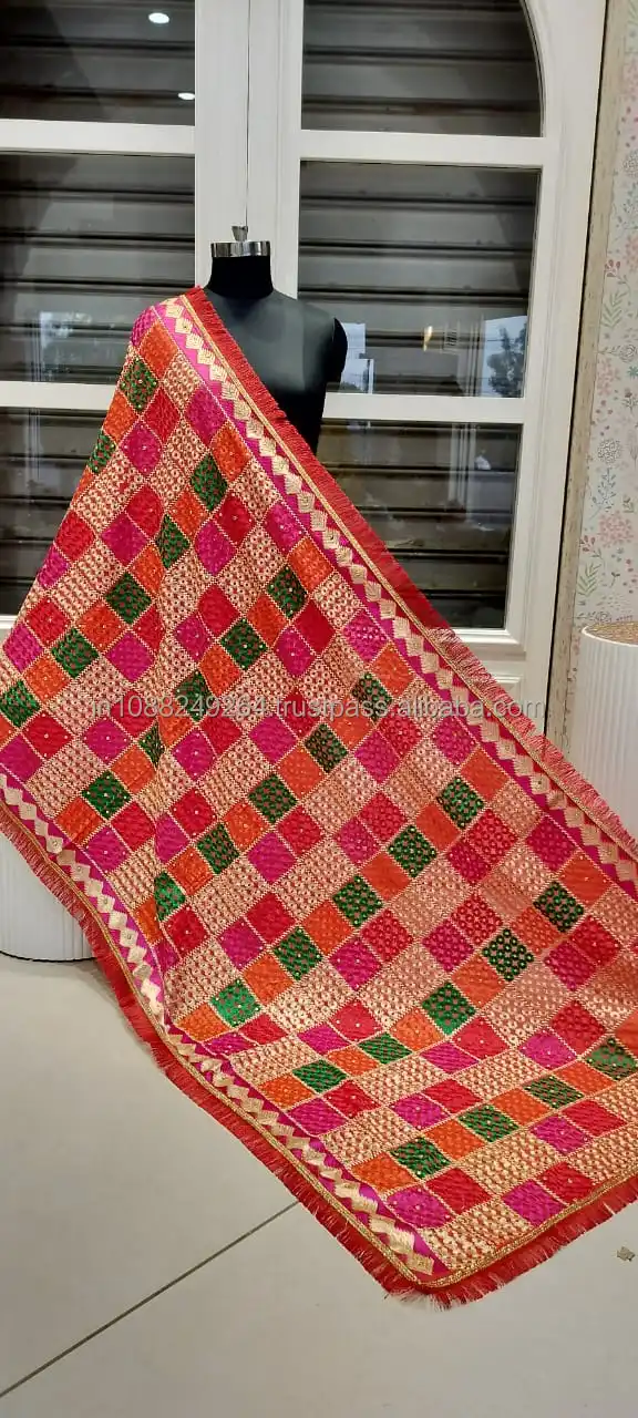 Traditional Sabyasachi Inspired Embroidered Work Bridal Punjabi Dupatta ...