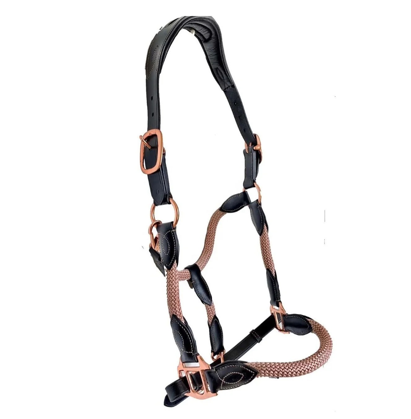 Rope & Leather Horse Halter Anatomic Leather Head Halter Leather Horse ...