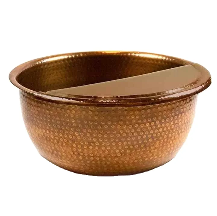 Pedicure Bowl Hammered Copper Spa Bowl Large Spa Foot Soak Hammered ...