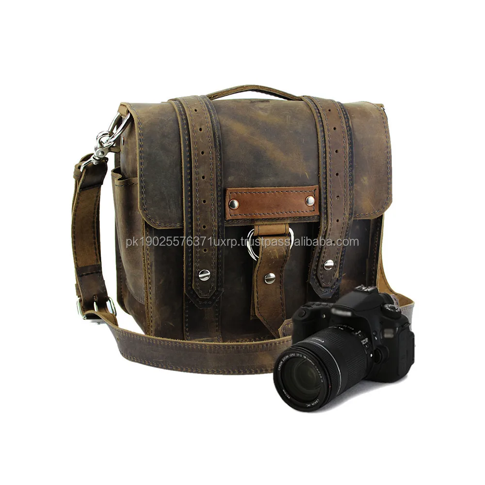 Logo Custom Leather Camera Bag Vintage Dslr Hidden Camera Backpack With ...