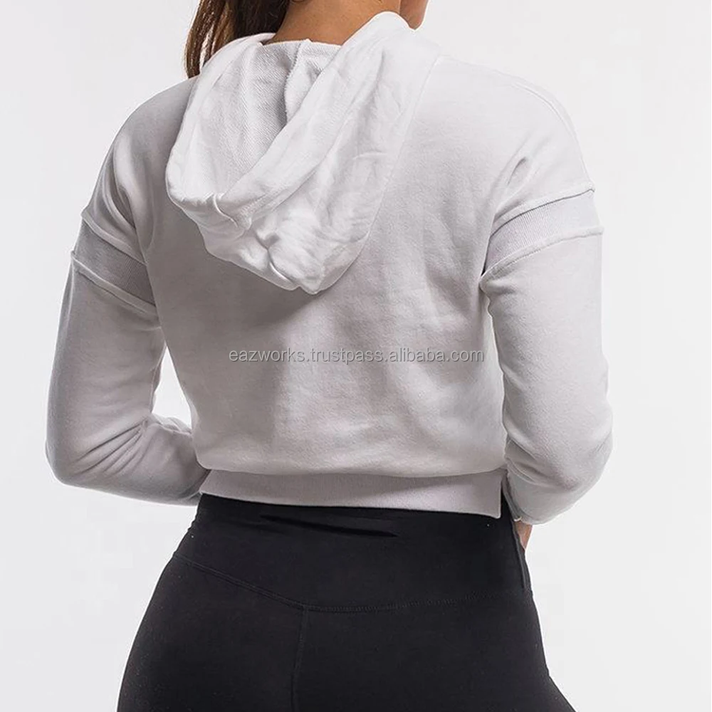 Women's Off Shoulder Zip up Long Sleeve Side Slits Ribbed Panels Crop ...