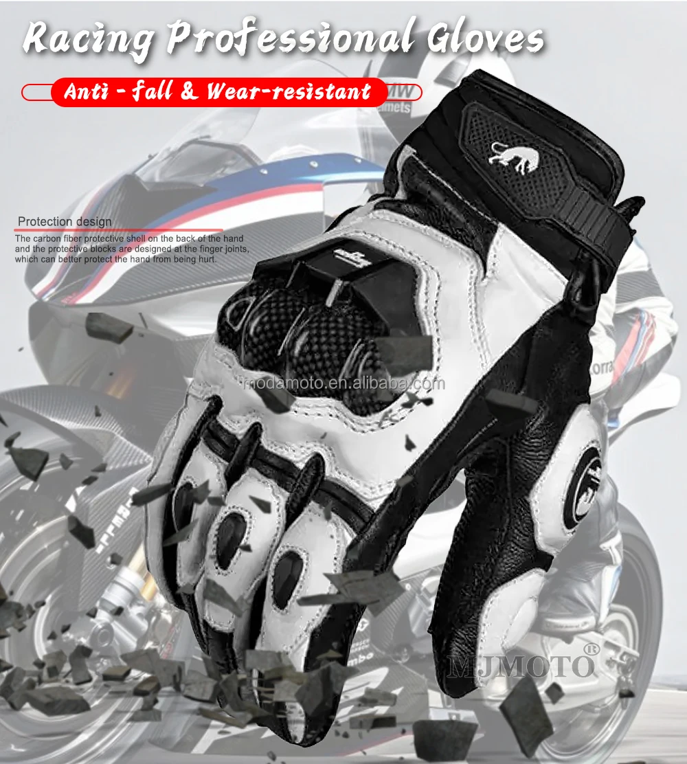 Breathable Leather Motorcycle Gloves For Men & Oem