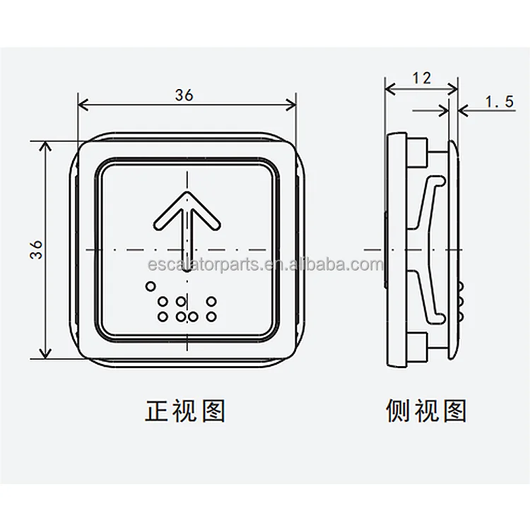 Elevator Square Push Button With Led Light - Buy Elevator Cop Lop Push ...
