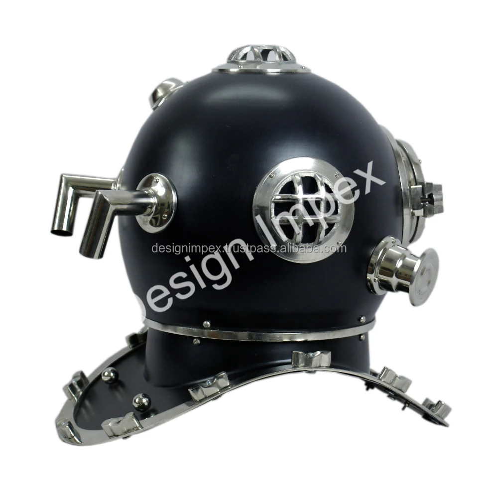 Nautical Ship Diving Helmet Black Powder Coated Maritime Ship Mechanic ...