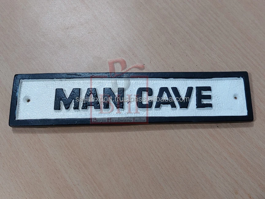 Cast Iron Sign Plate MAN CAVE for Doors Sign Hot Selling Cast Iron Name ...