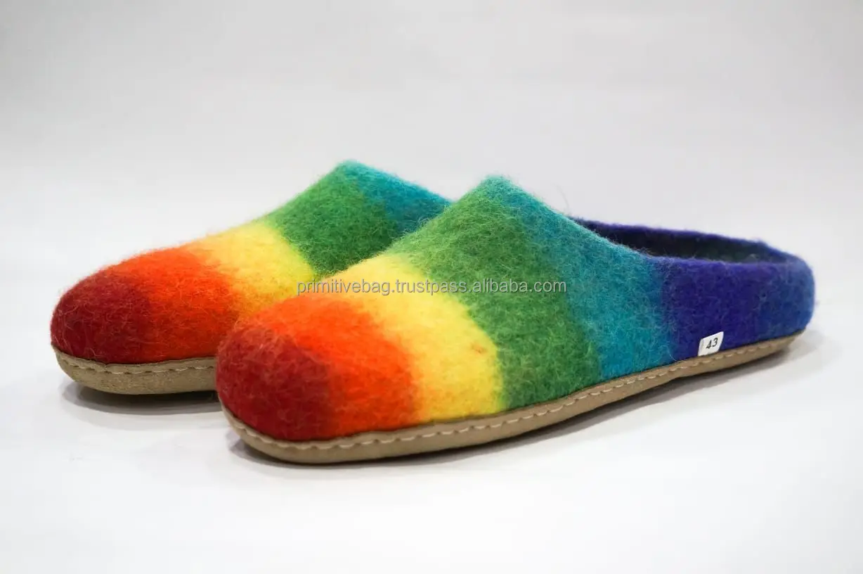 Handmade Wool Felt Slippers - Warm, Lightweight, and Customizable