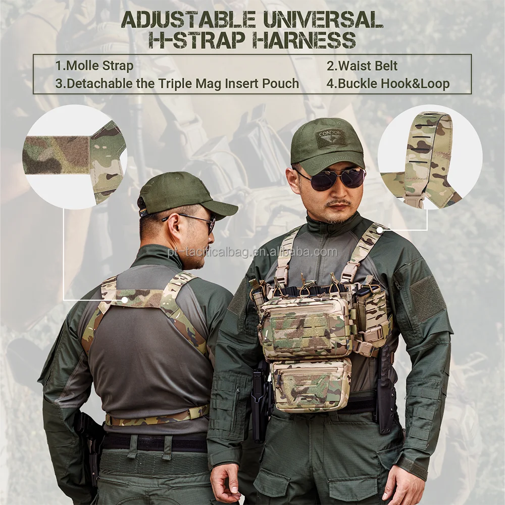 PTG Tactical Chest Rig 1000D Nylon Hunting Vest Series Camo Shooting ...
