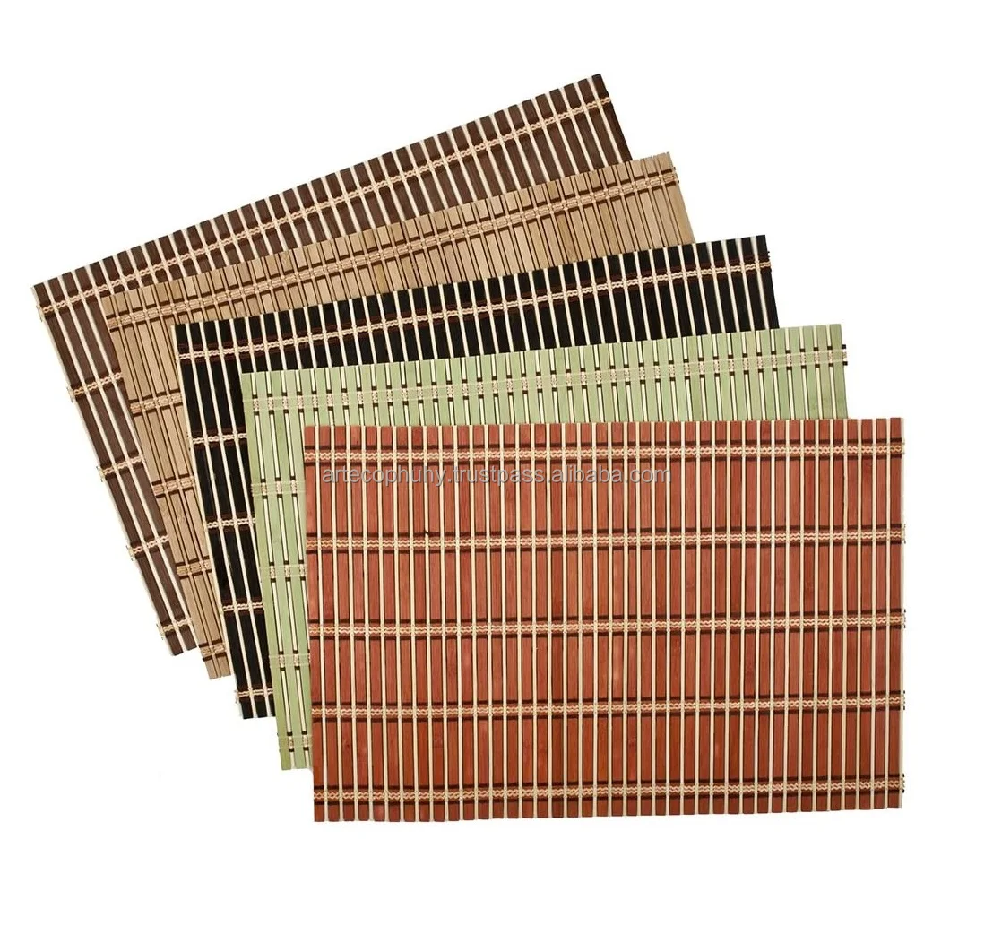 Best Choice High Quality Luxury Set Placemats Bamboo Mat Brown Vintage ...