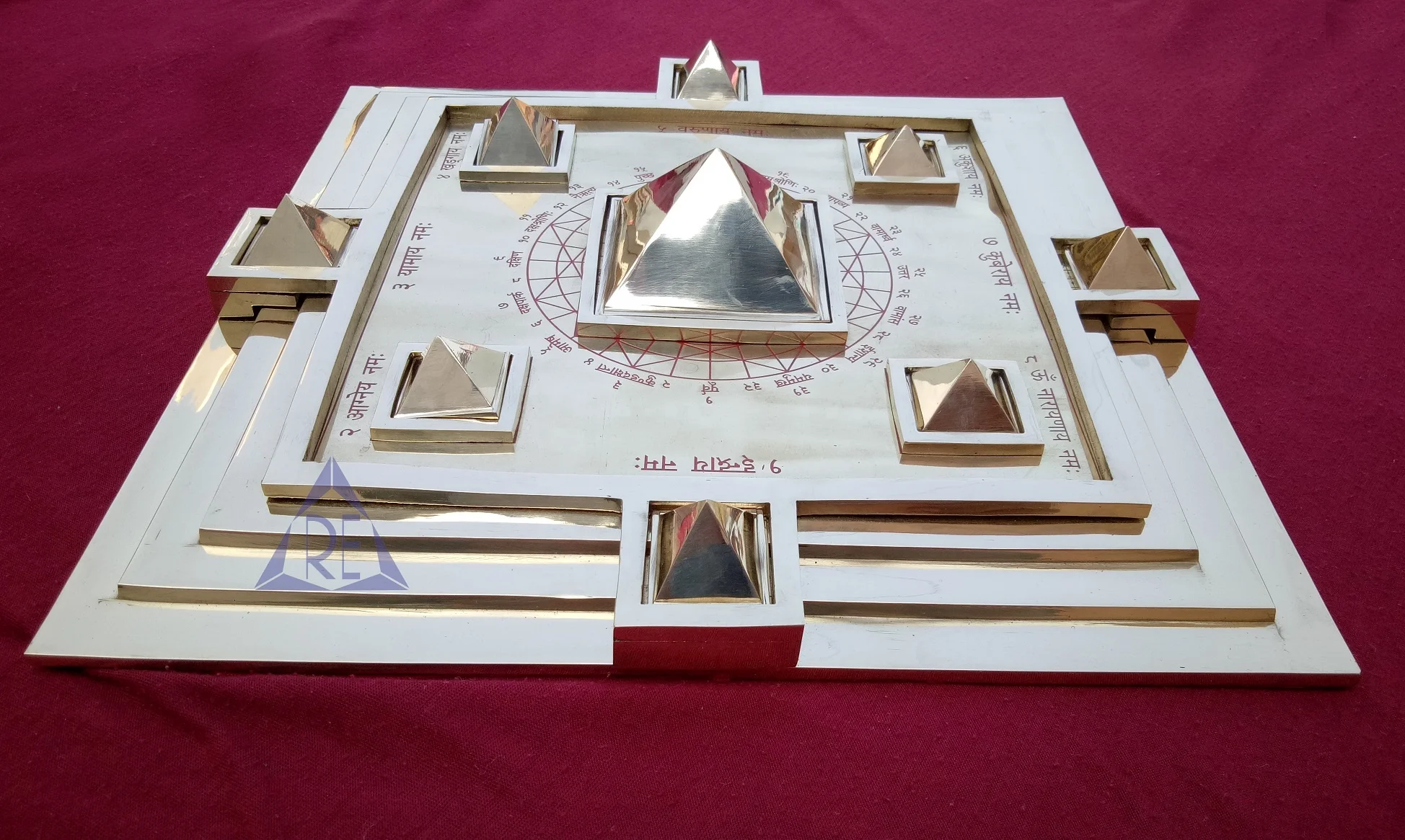 Vedic Vastu Purusha Pyramid Yantra - Spiritual Brass Yantra