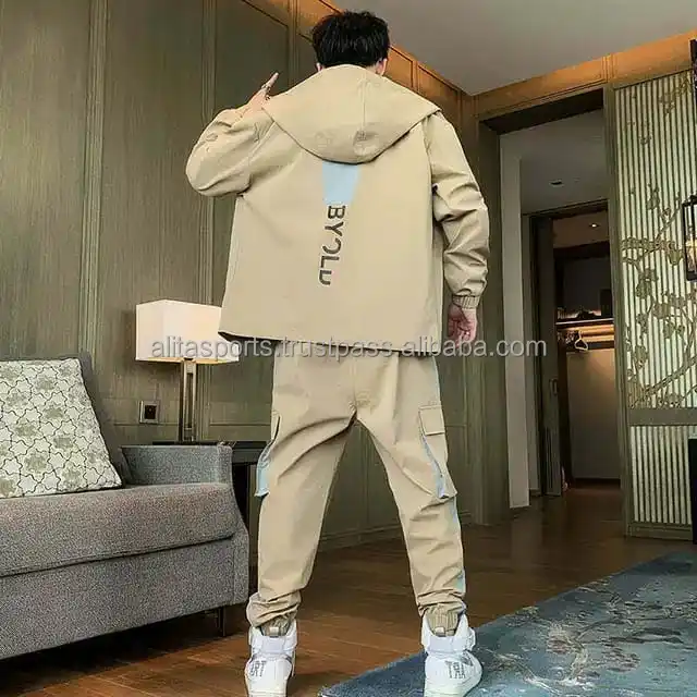 Hot Selling Luxury Tracksuit Wholesale Zip Cargo Pocket Oversized ...