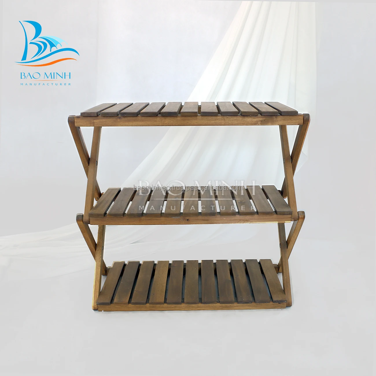 Vietnam Wooden Foldable Shelf - Acacia Storage Solution
