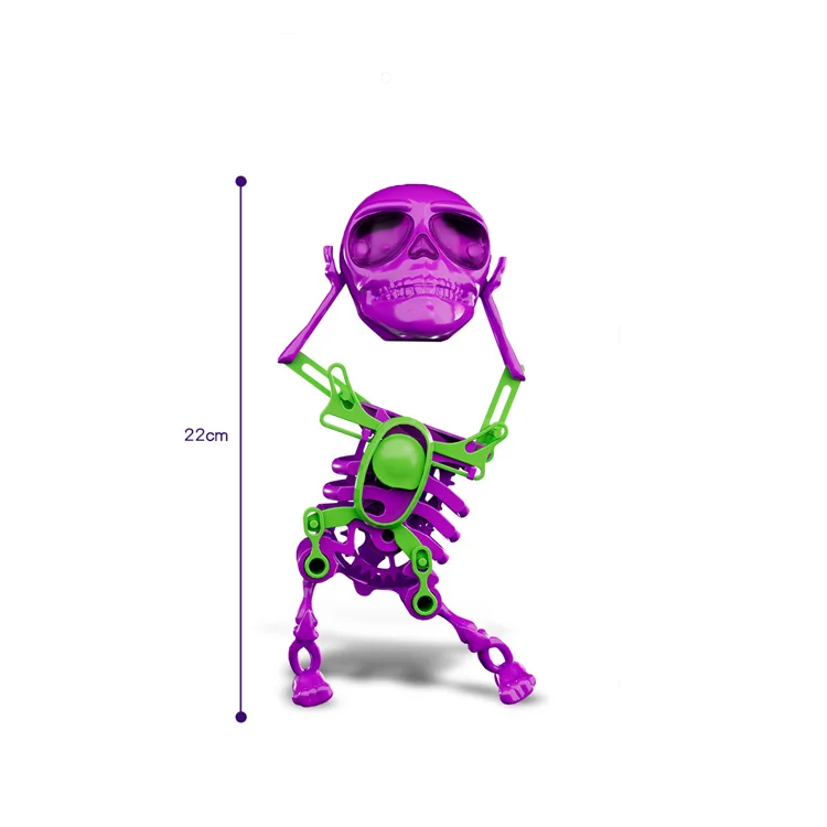 Tiktok Halloween Multi-color Cute Dancing Skeleton Toys 3d Printed ...