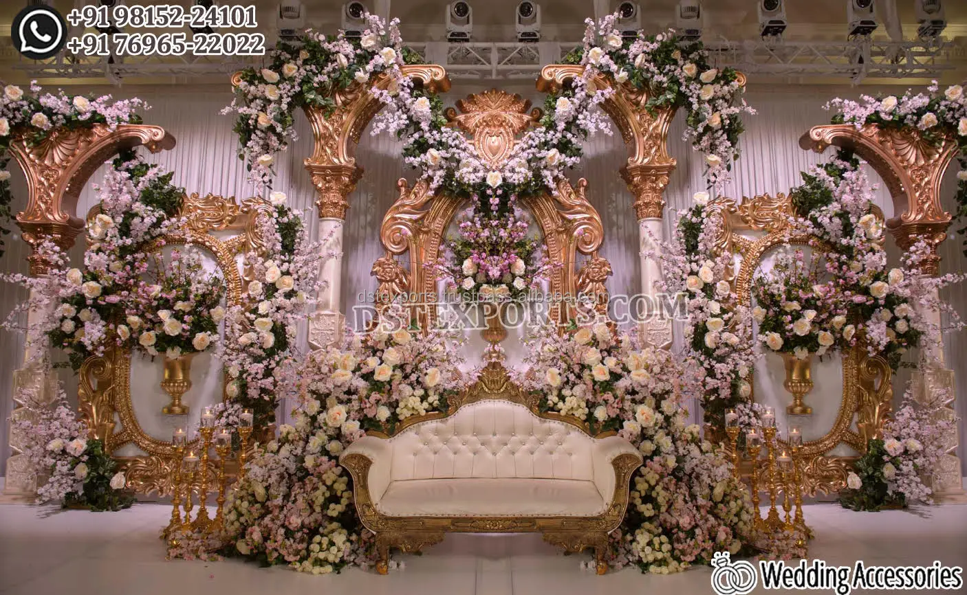 Hindu Wedding Hall Radha Krishna Theme Stage Setup Dream Wedding Stage ...