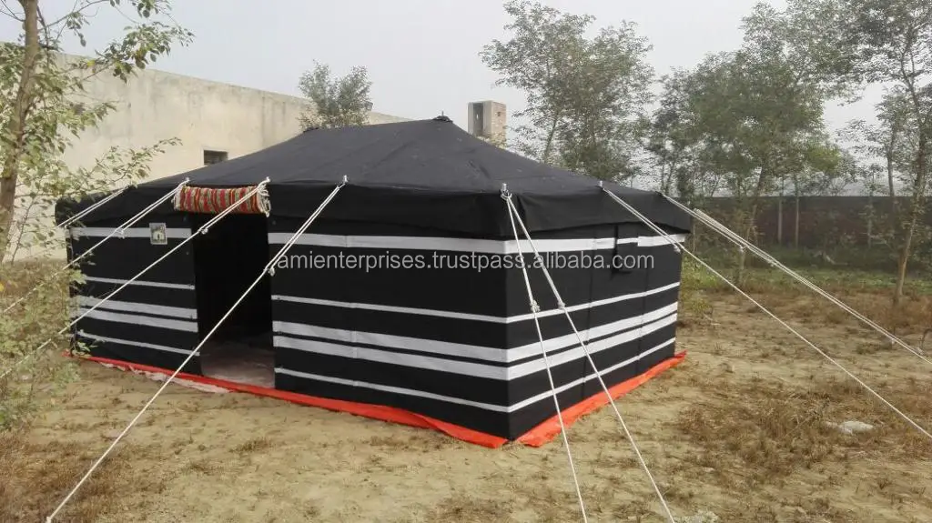New Arabic Style Stripe Canvas Black & White Traditional Tent Desert ...