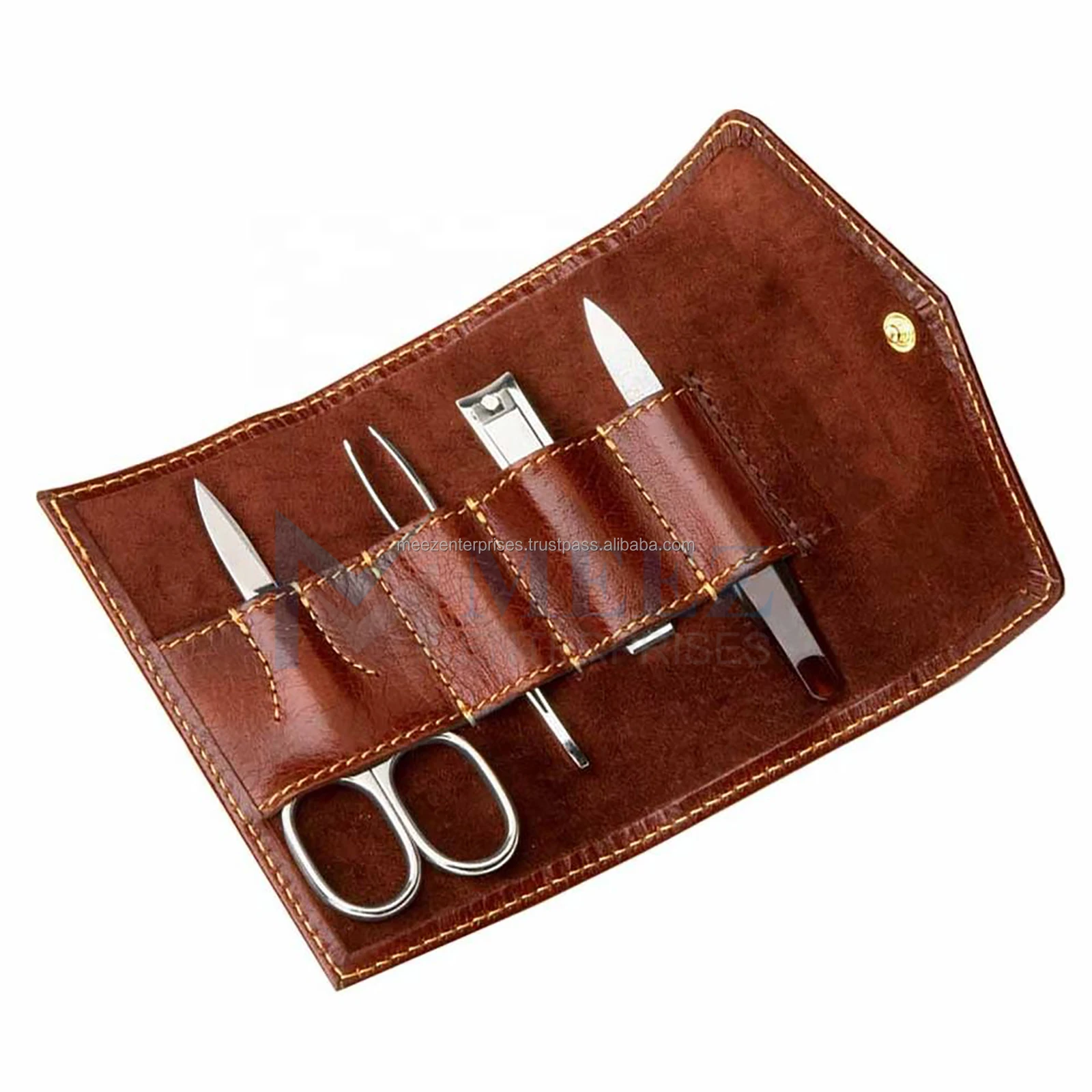Professional Latest Design Manicure Kit 4 Pieces With Brown Leather ...