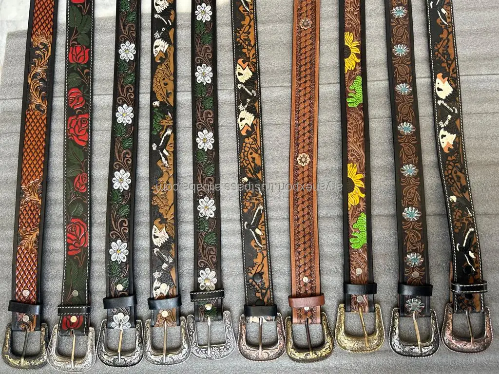 New Arrival Genuine Leather Western Hand Tooled And Style Hand Painted ...