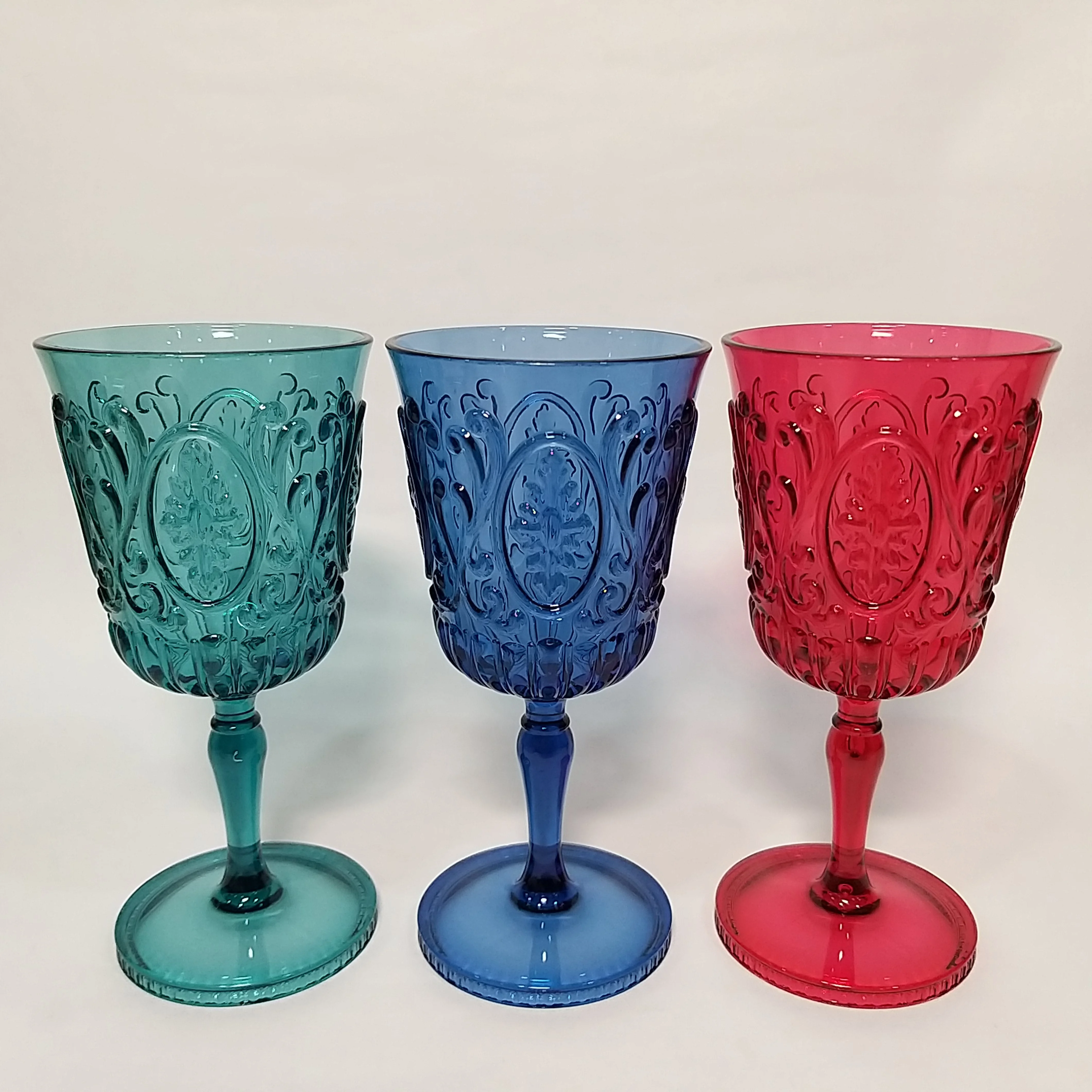 12 oz Embossed Acrylic Plastic Goblet Wine Glass| Alibaba.com