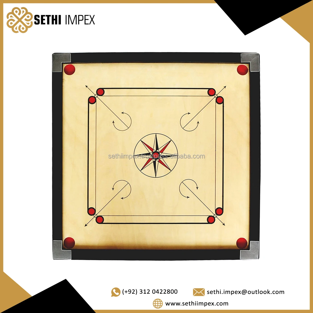 Customized Wooden Carrom Board - High Quality Game