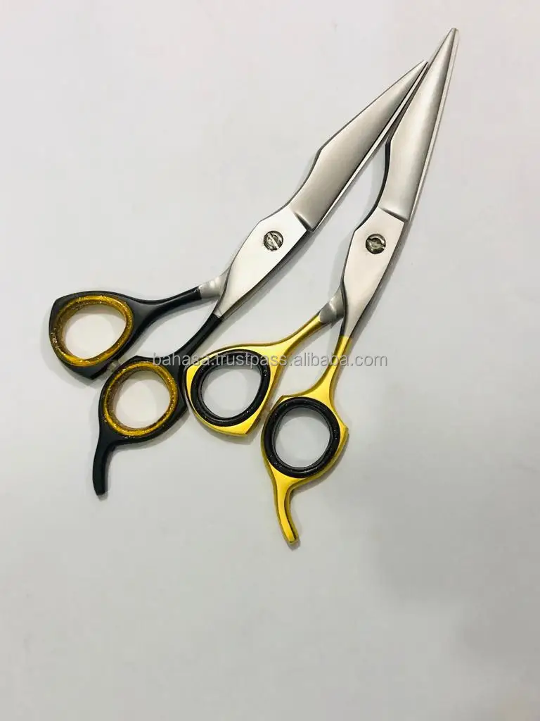 Barber Scissors Japanese Steel 6 And 6.5 Inches Hair Scissors Titan Gold Color Cheap Barber ...