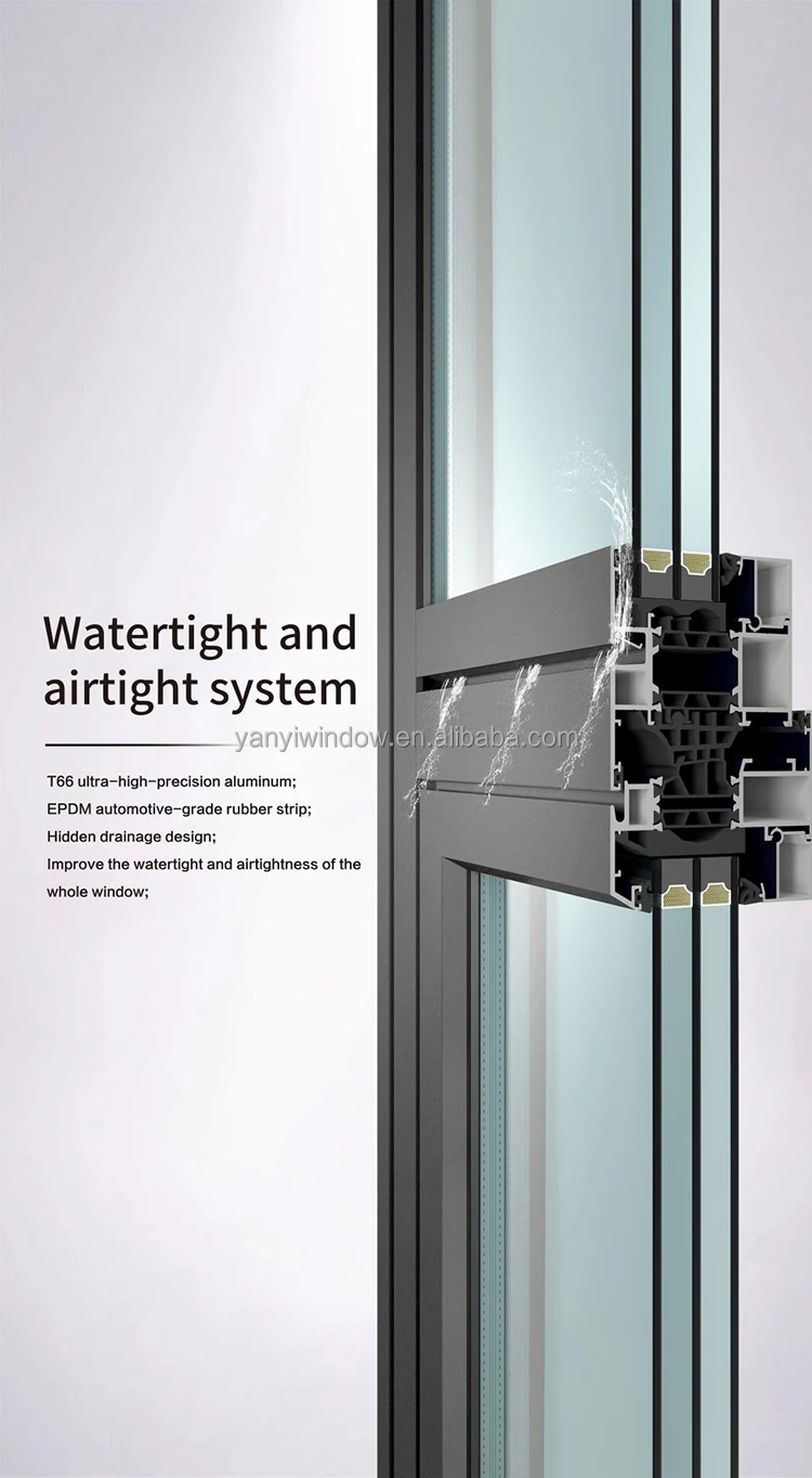 Modern Design Multi Functions Waterproof Triple Glazing Tinted Vertical ...