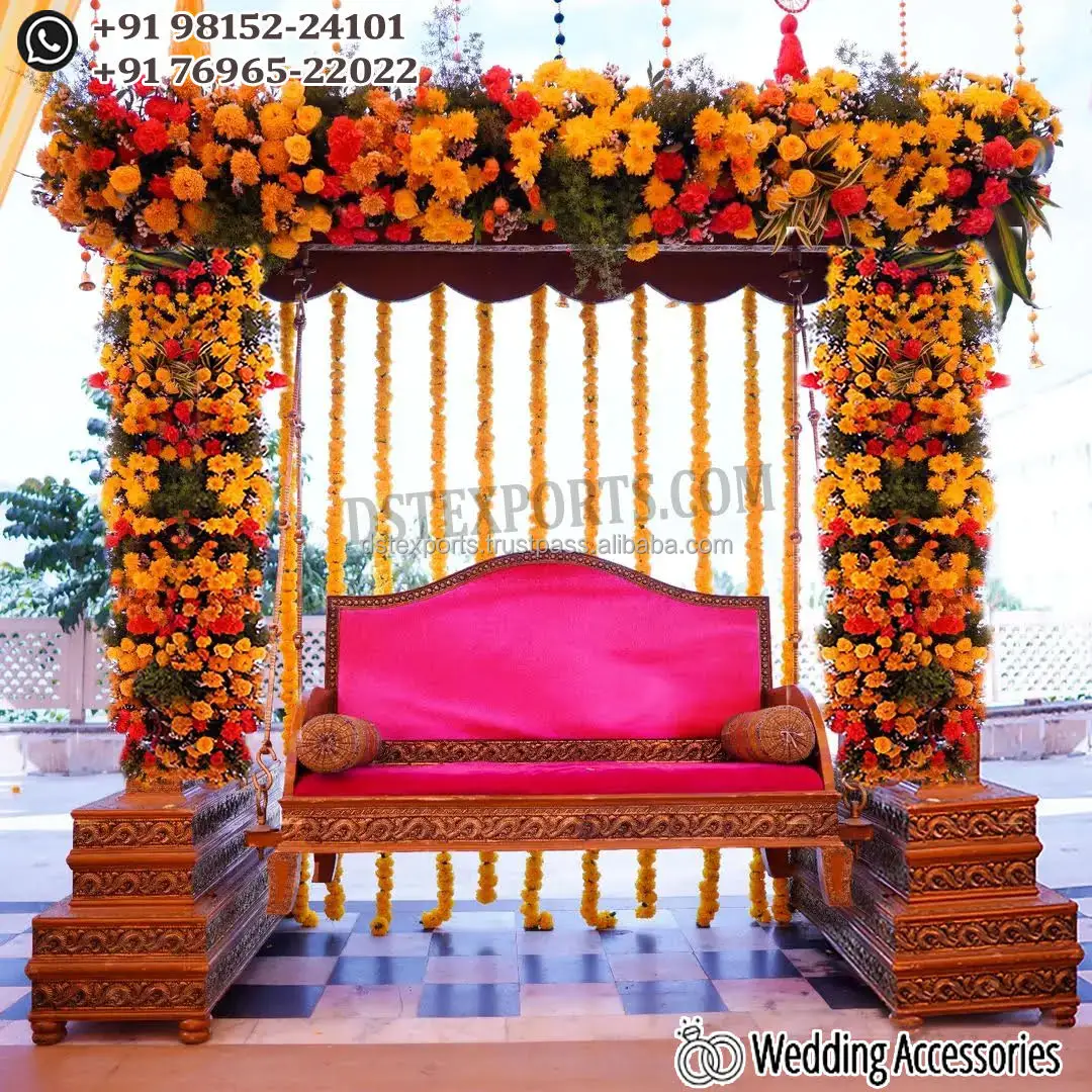 Gujarati Garba Night Stage With Wooden Swing Traditional Garba Event ...