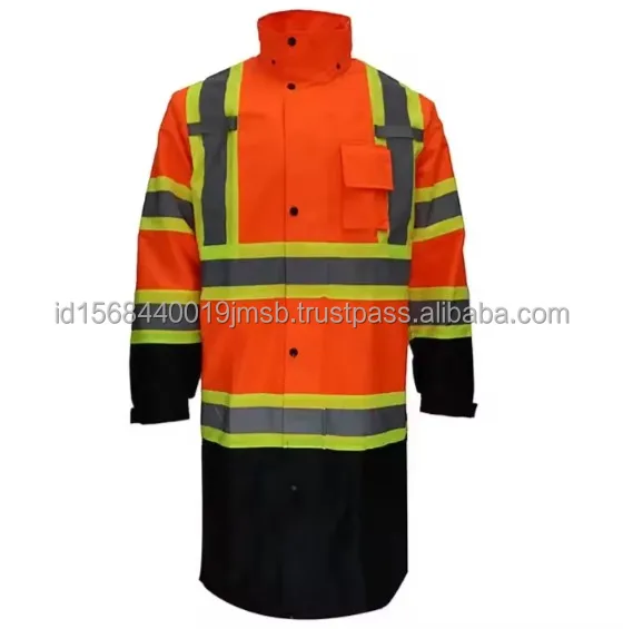 Oem Extra Long 100% Polyester Cotton High Visibility Rain Coats ...