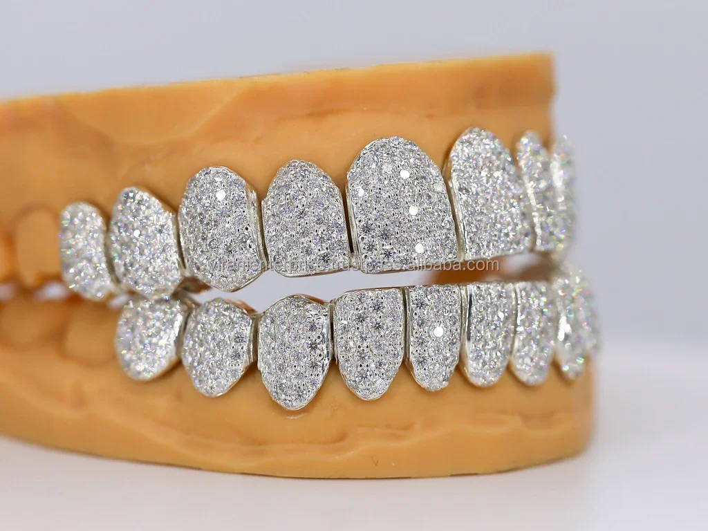 Embreld 10k Solid Gold Teeth Grill Diamond Moissanite Grillz Provence ...