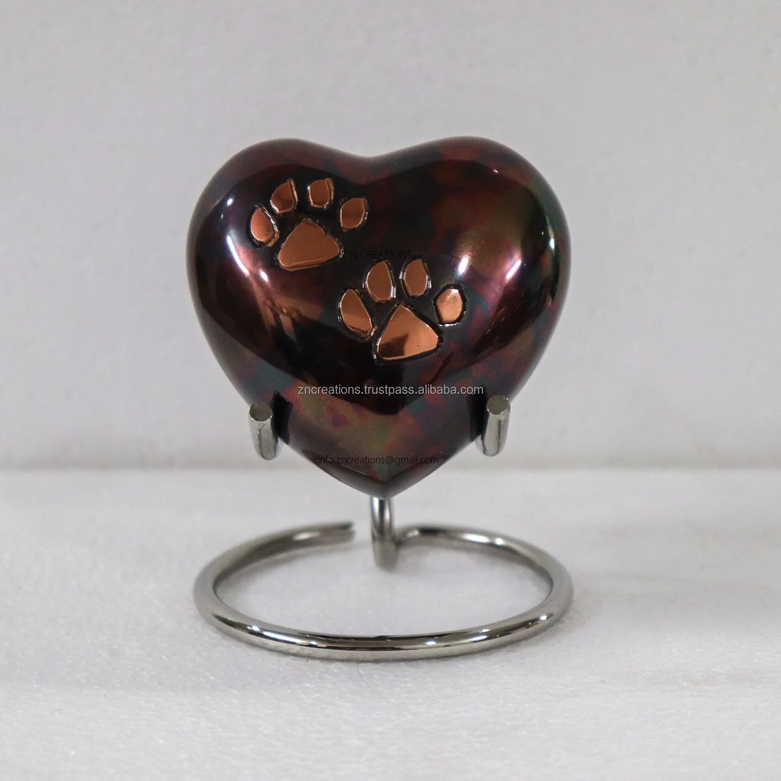 Rainbow Bridge Paw Pet Cremation Urns - Aluminum Engraved