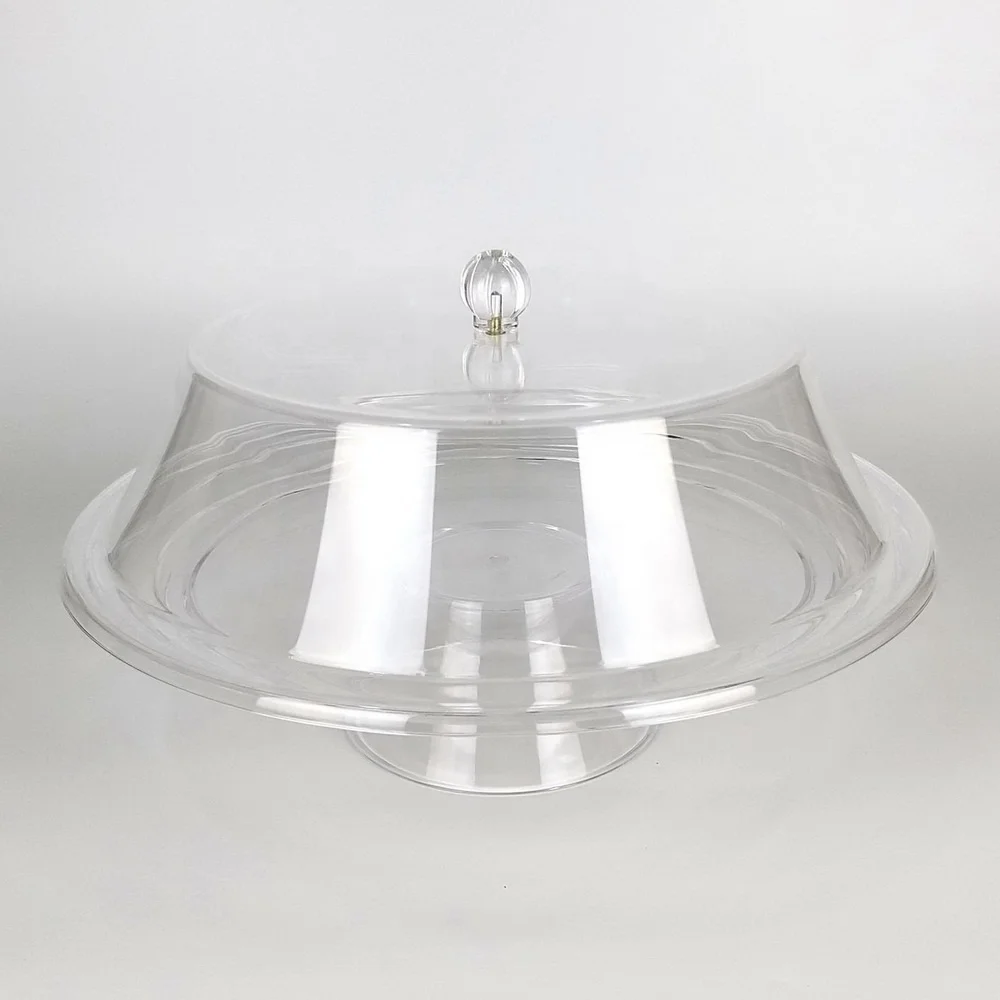 Round Clear Acrylic Cloche Dome Cake Stand - Buy Display Clear Cover ...
