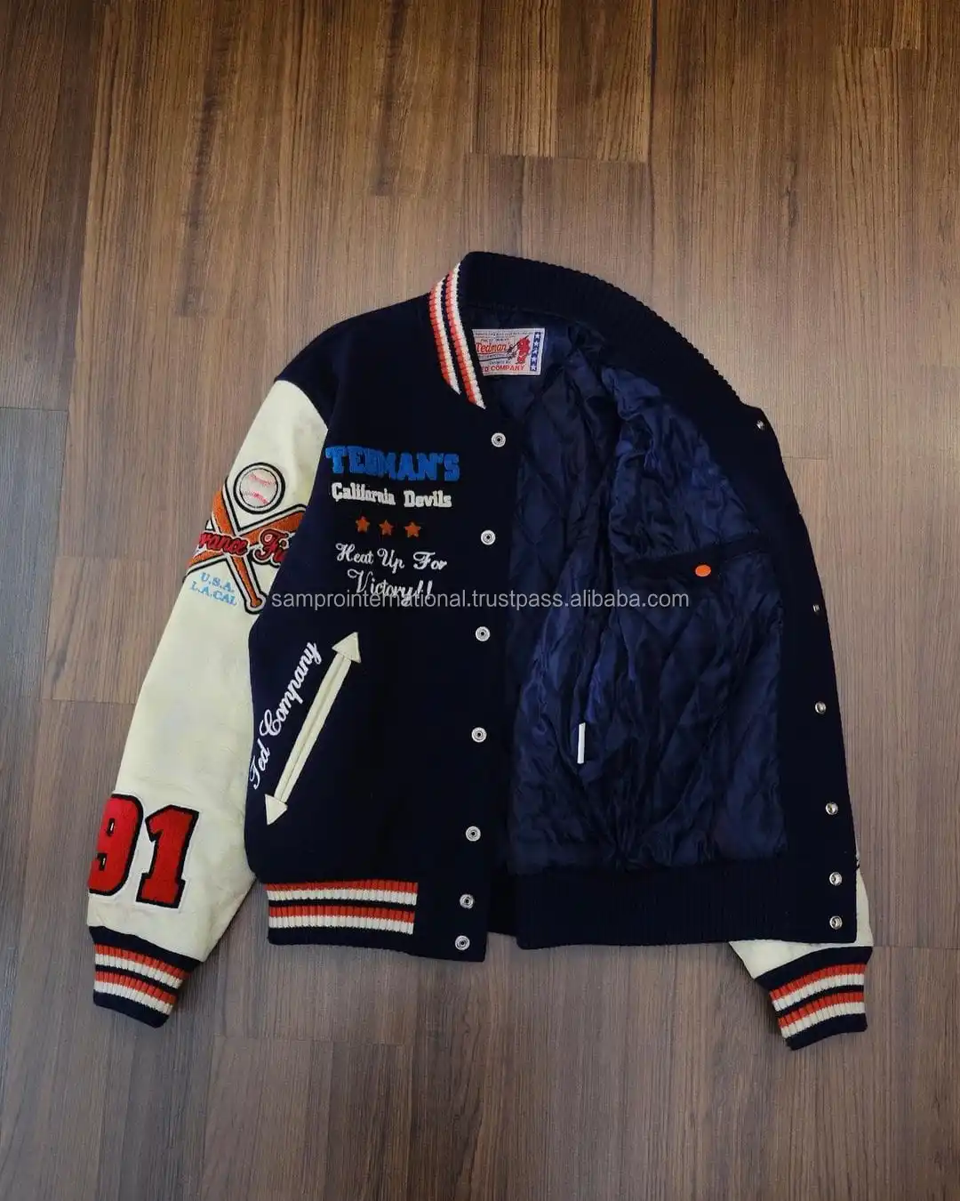 Custom Street Wear Logo Blank Baseball Jacket Truckers Letterman Base ...