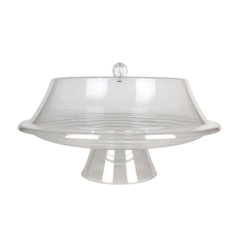 Round Clear Acrylic Cloche Dome Cake Stand - Buy Display Clear Cover ...